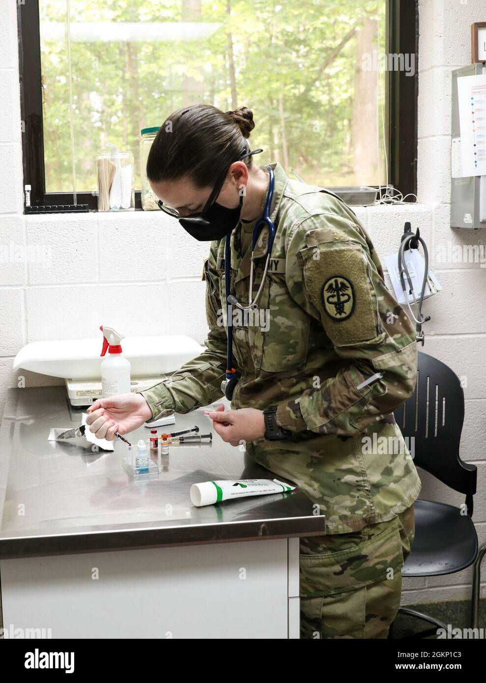 U.S. Army Capt. Rebecca Reed, officer in charge of veterinary services ...