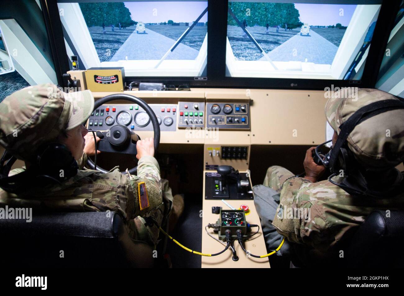 Army reserve soldiers training at the virtual clearance training suite ...