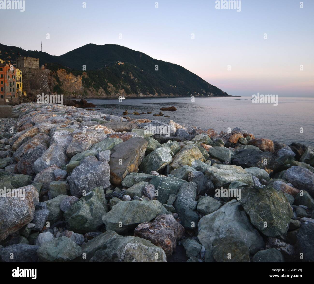 suggestive view of the rocks on the sea in Camogli Stock Photo - Alamy