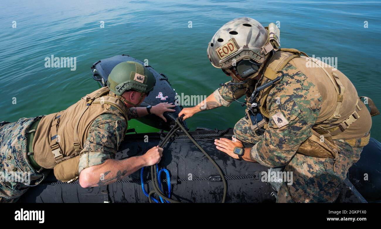 PUTLOS, Germany (June 10, 2021) U.S. Marine Sgts. Hadden Sherman and Tyler Joles, explosive ...