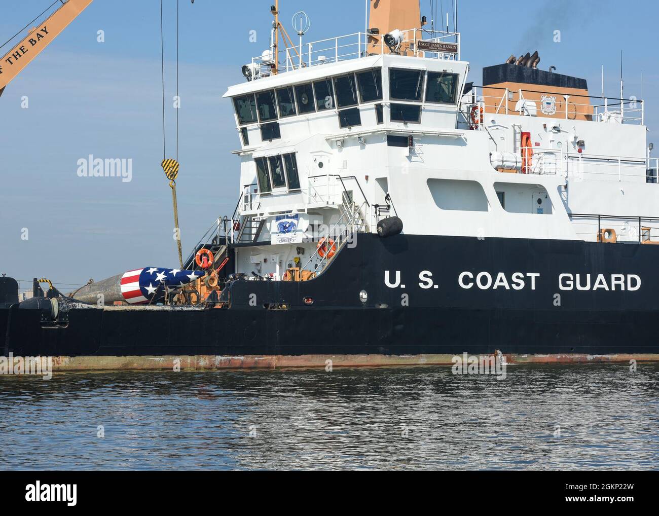 The Francis Scott Key buoy sits on board Coast Guard Cutter James ...