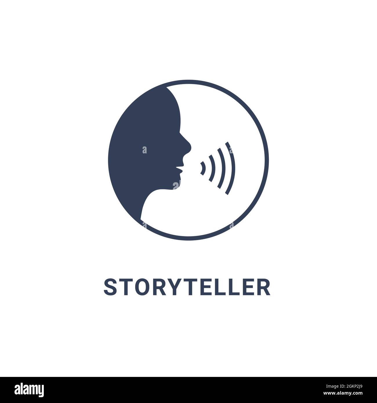 Storyteller brand digital logo icon. Story teller illustration badge ... Storyteller brand digital logo icon. Story teller illustration badge ...
