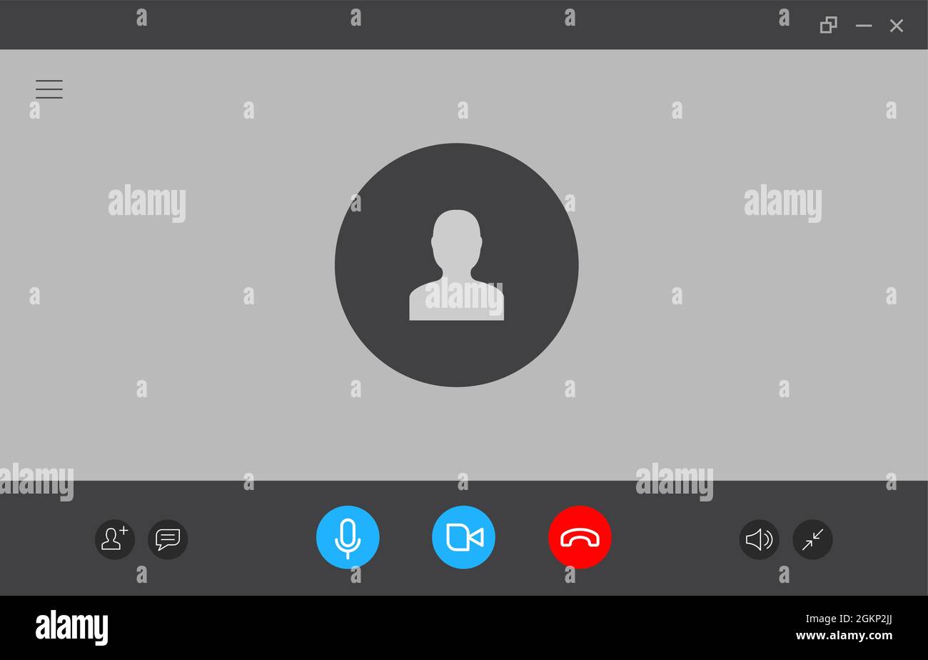 Virtual call video mockup icon. Videocall interface phone desktop ...