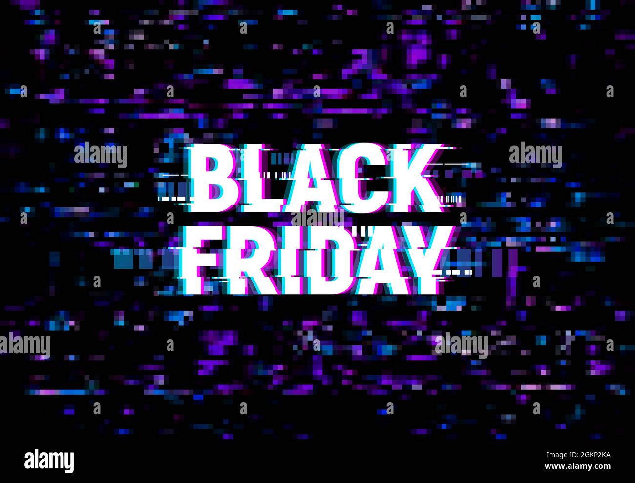 Black friday glitch effect background, vector ad poster for sale with ...