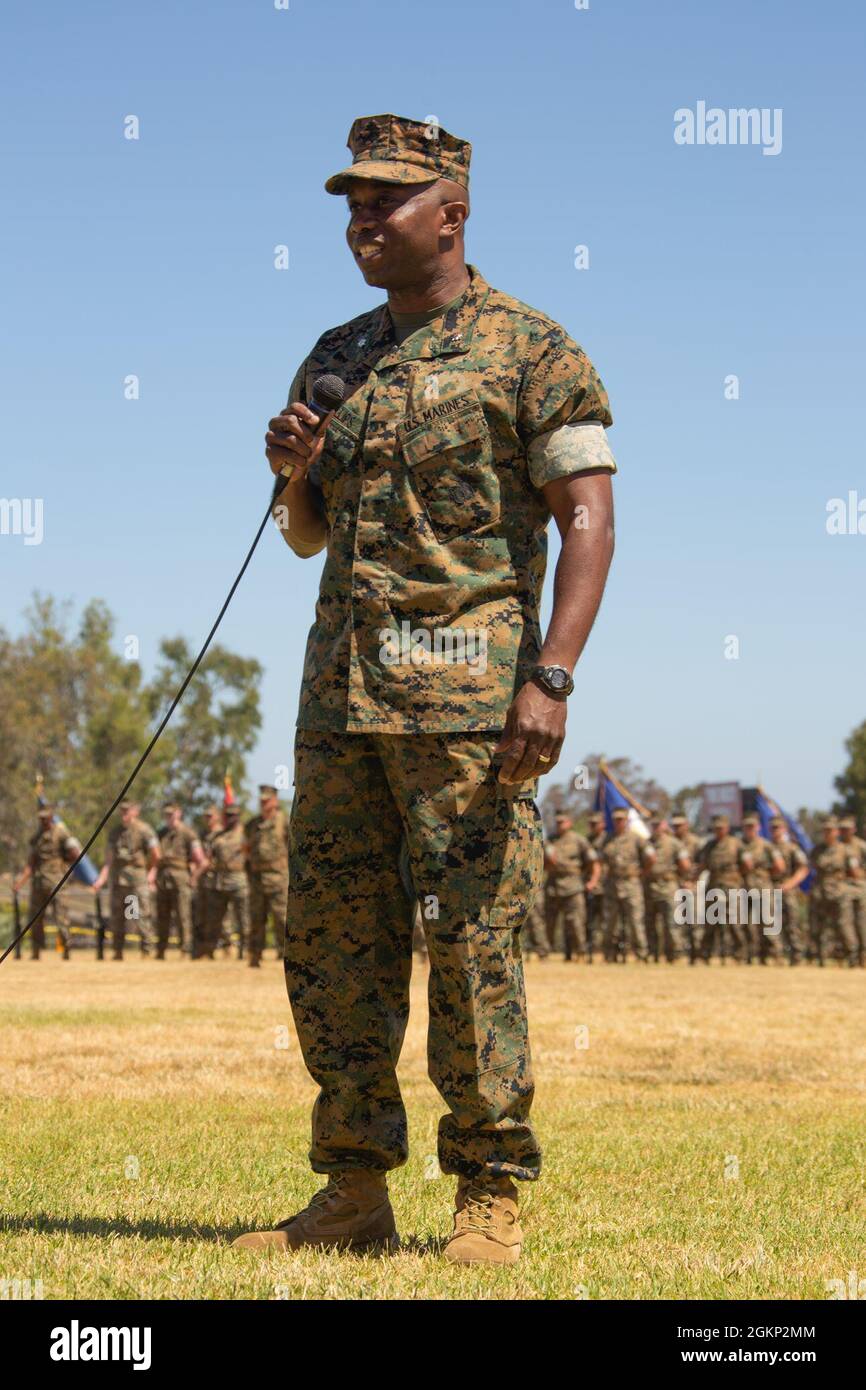 U.S. Marine Corps Lt. Col. Atiim O. Phillips, incoming commanding ...
