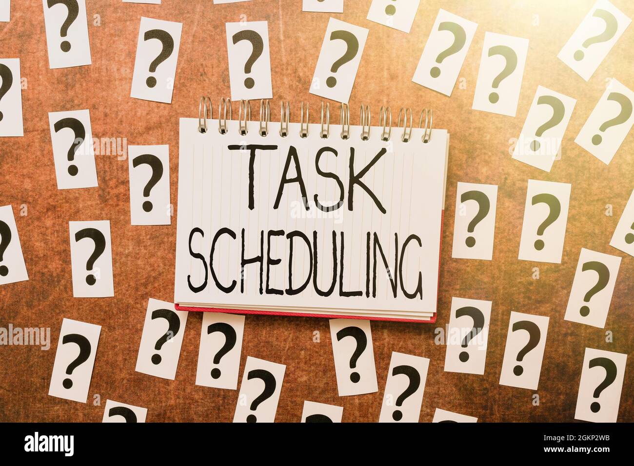 Writing displaying text Task Scheduling. Business showcase The assignment of start and end times ...