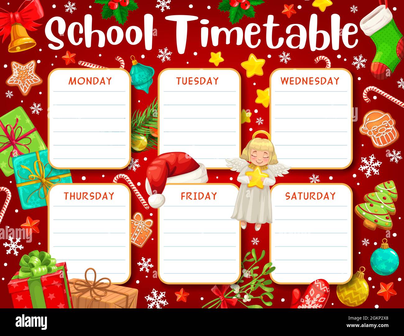 School timetable or student education schedule on vector background of ...