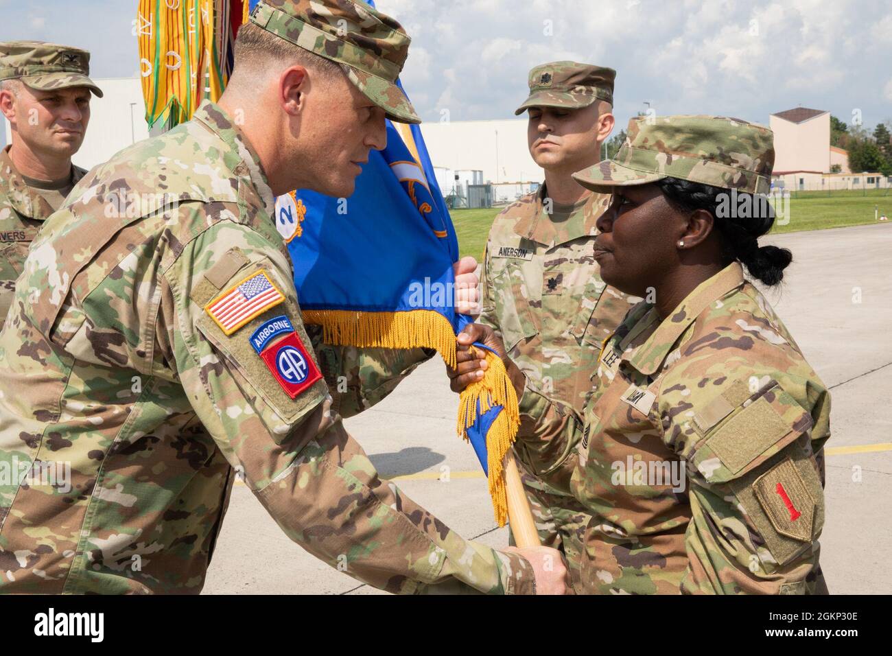 U.S. Army Command Sgt. Maj. Chasitie Lee (right), 2nd General Support ...