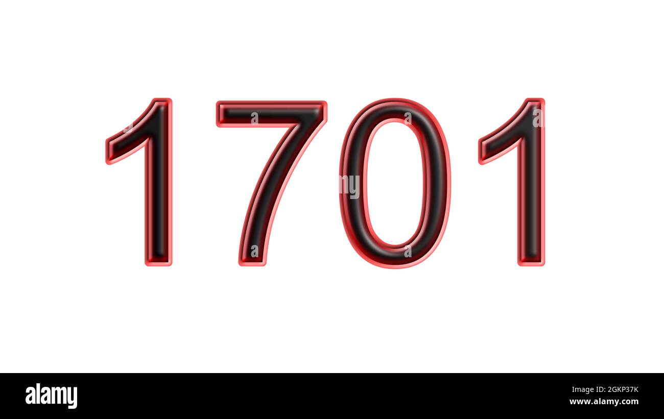 red 1701 number 3d effect white background Stock Photo - Alamy