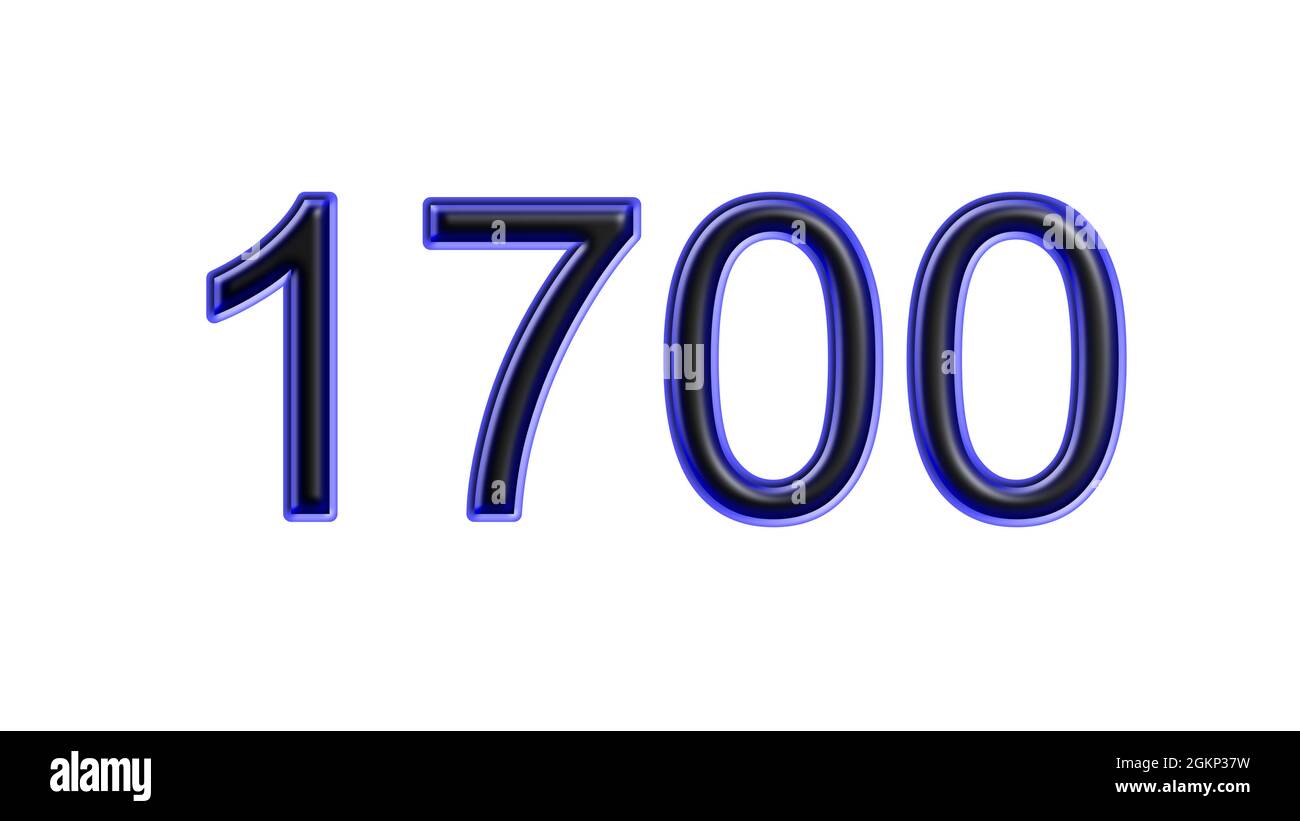 blue 1700 number 3d effect white background Stock Photo - Alamy