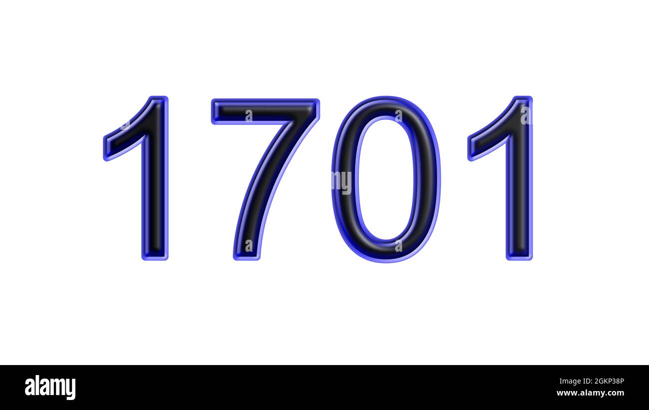 blue 1701 number 3d effect white background Stock Photo - Alamy