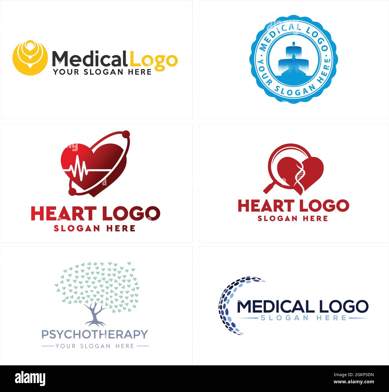 Medical heart psychotherapy pulse logo design Stock Vector Image & Art ...