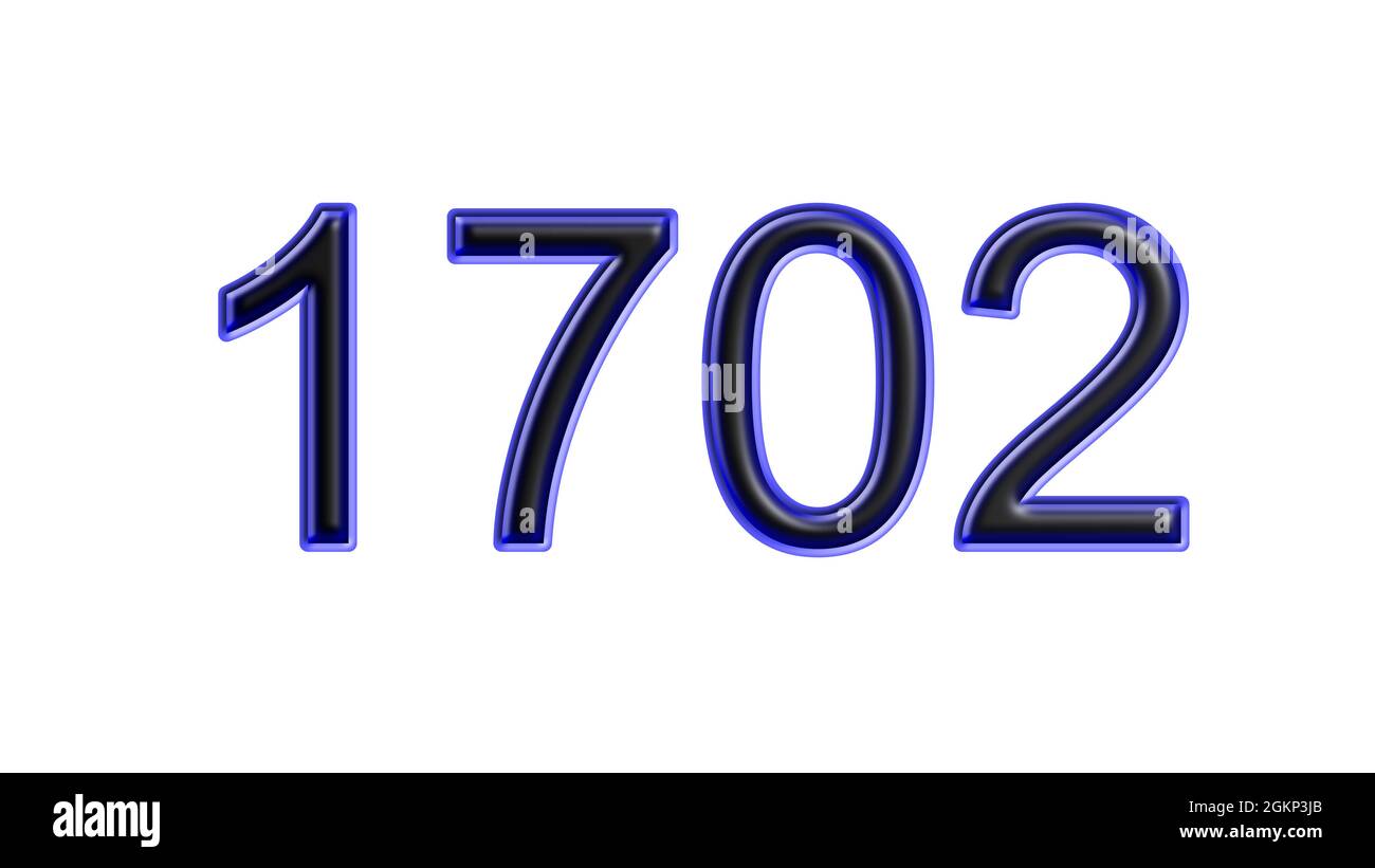 blue 1702 number 3d effect white background Stock Photo - Alamy