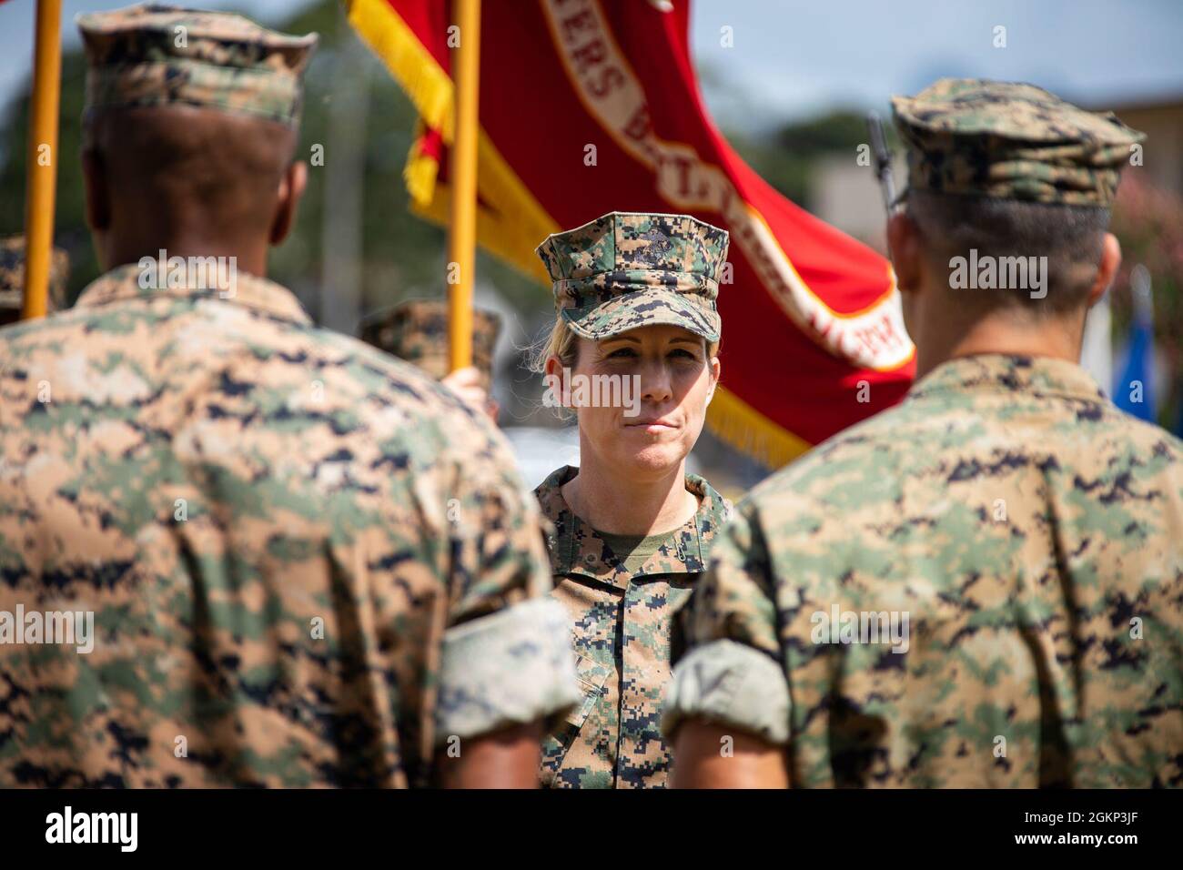 U S Marine Corps Lt Col Carrie C Batson Outgoing Commanding