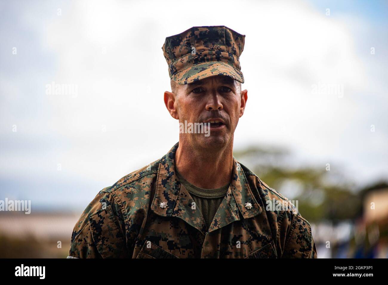 U S Marine Corps Lt Col Stephen M Mcneil Incoming Commanding