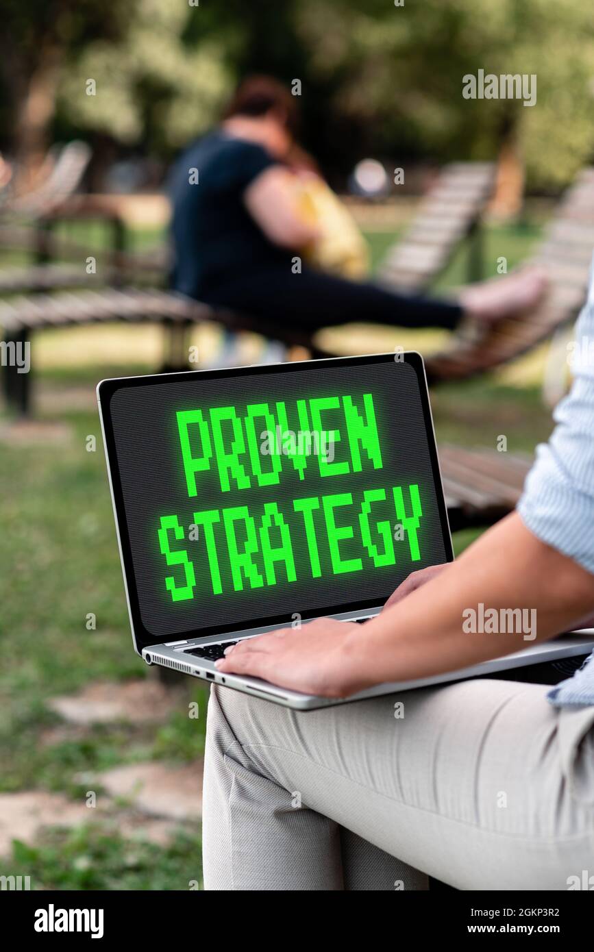Inspiration showing sign Proven Strategy. Word for Confirmed approach ...