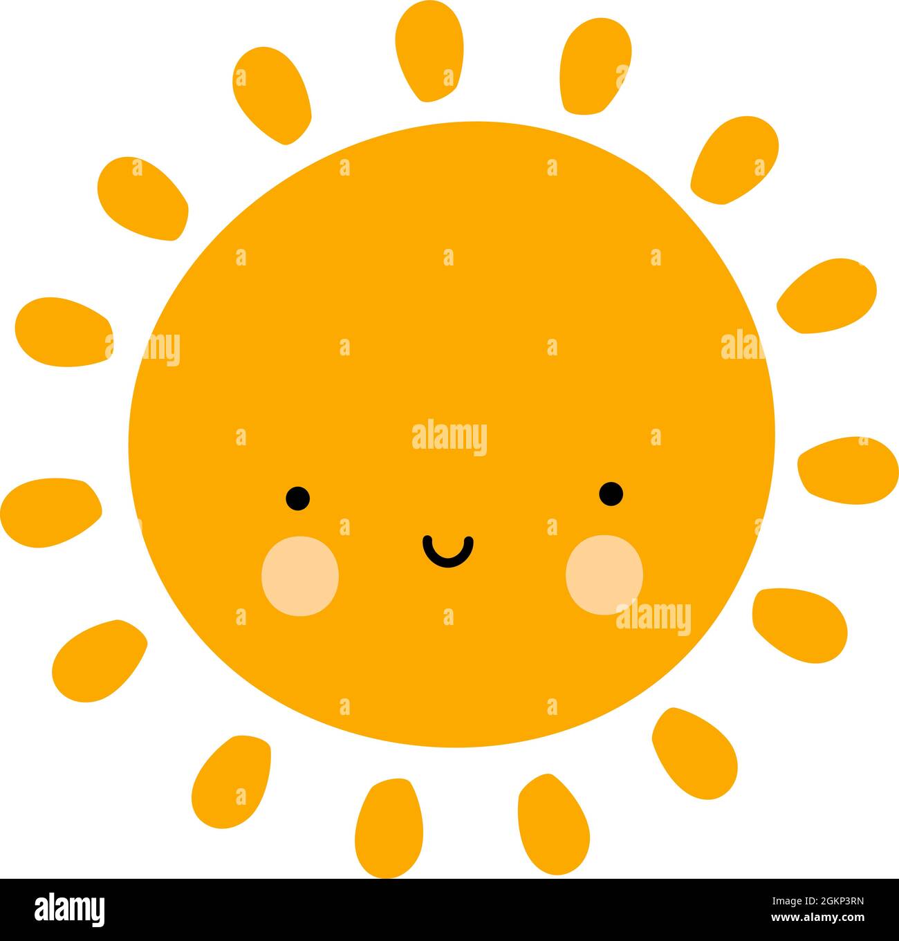 Kids Hand drawn Funny happy smiley sun character. Cute summer sun Happy ...