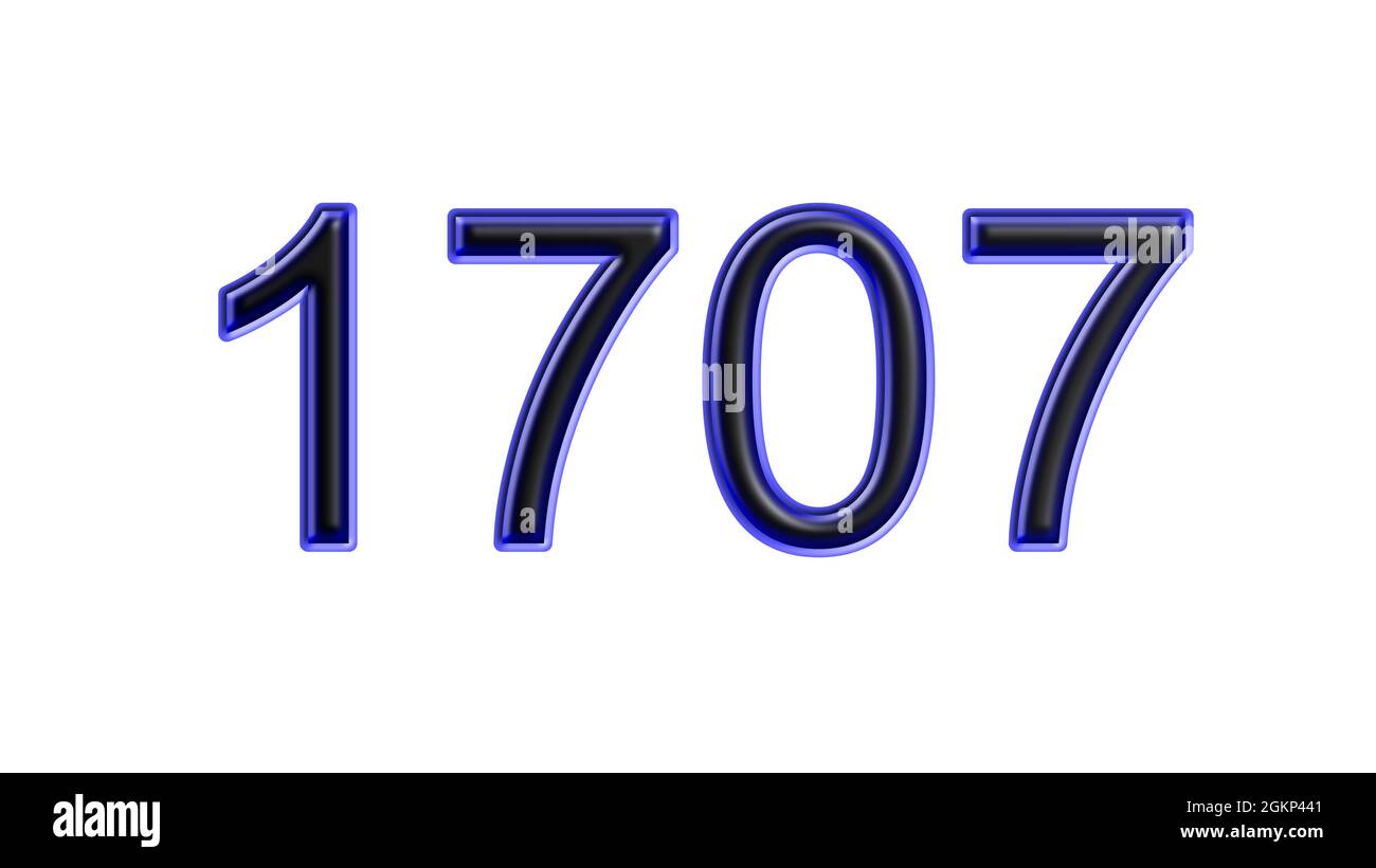 blue 1707 number 3d effect white background Stock Photo - Alamy