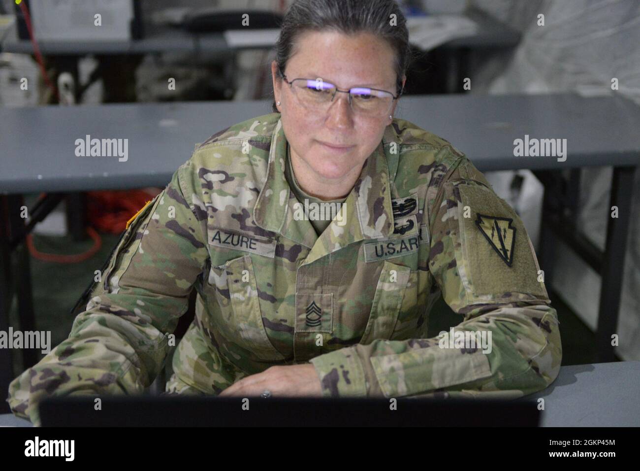 Indiana National Guard Master Sgt. Tahnee Azure, of Martinsville and ...