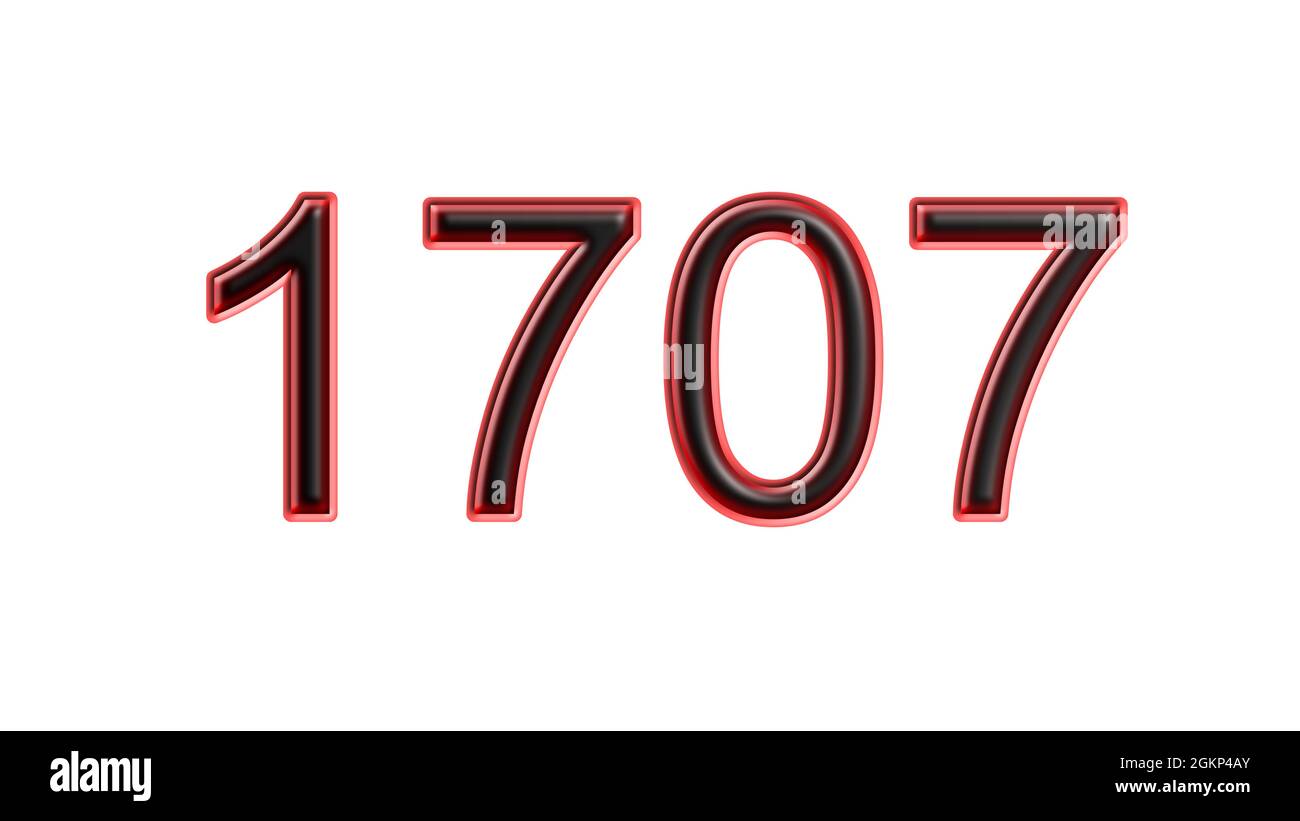 red 1707 number 3d effect white background Stock Photo - Alamy