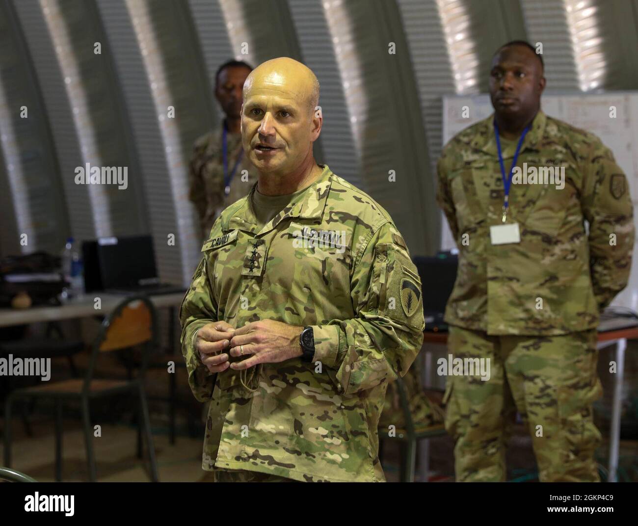 General Christopher G Cavoli, and Command Sergeant Major Robert V ...