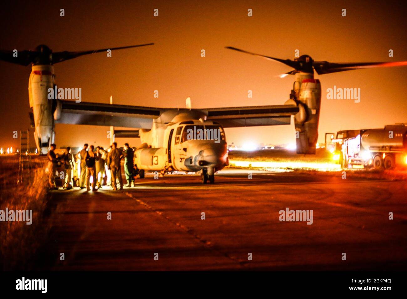 U.S. Marine Corps MV-22 Ospreys from VMM-261 attached to the North and ...