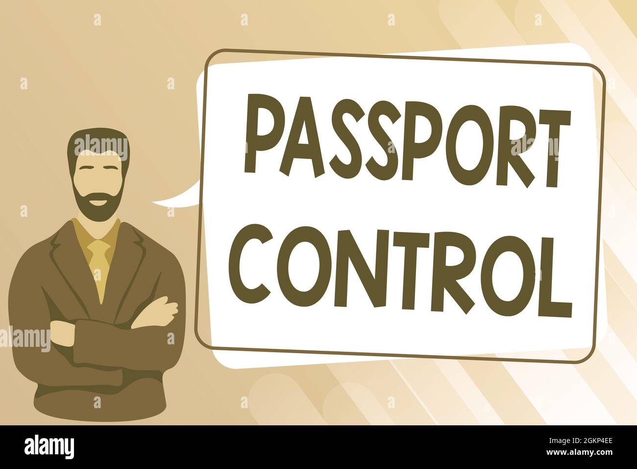 Conceptual caption Passport Control. Word for the area in an airport ...