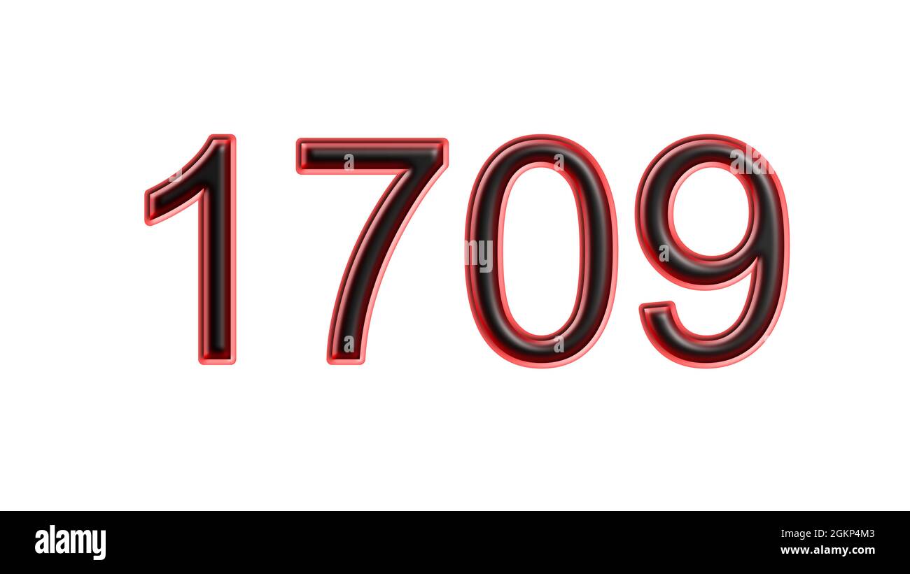 red 1709 number 3d effect white background Stock Photo - Alamy