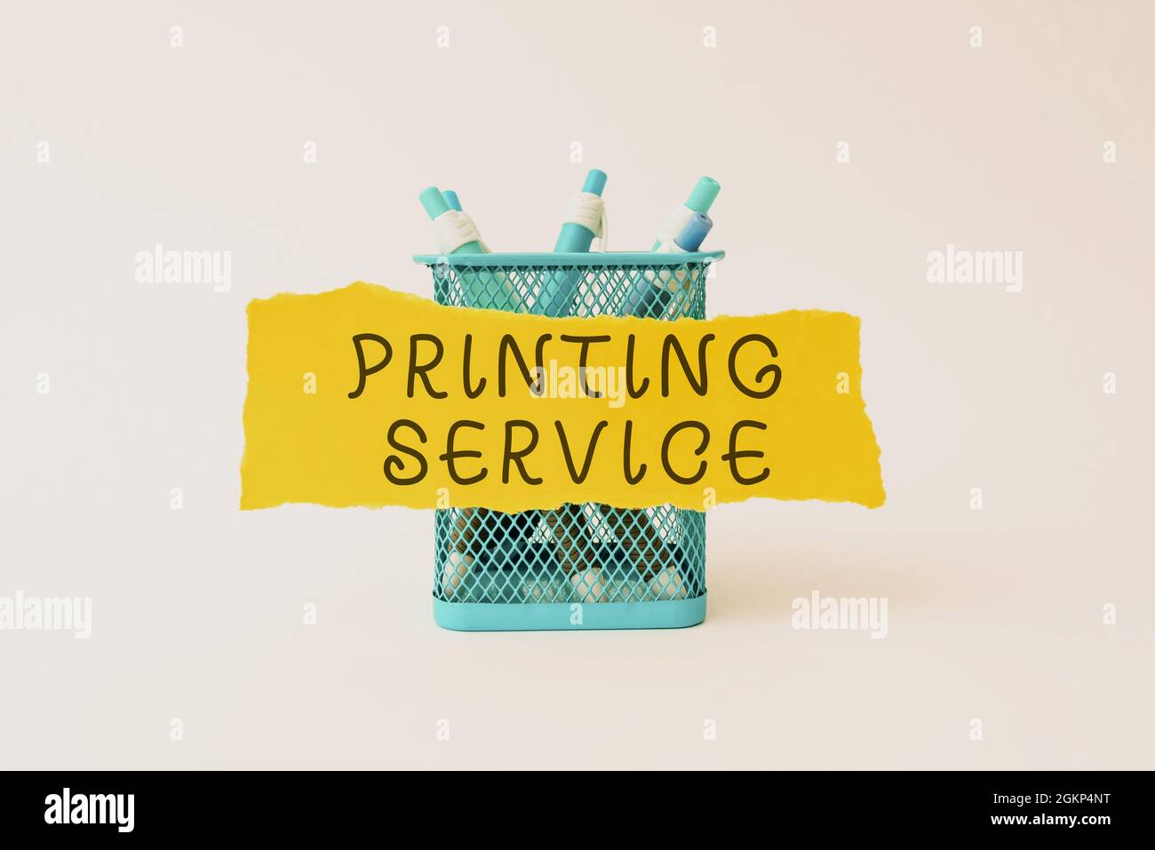 Sign displaying Printing Service. Concept meaning program offered by ...