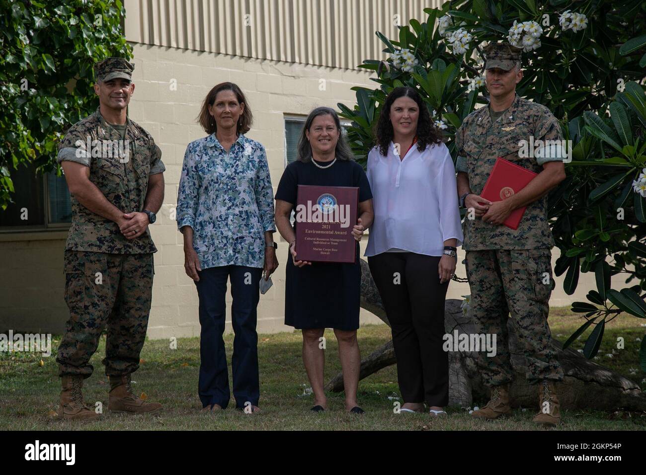 U.S. Marine Corps Col. Speros Koumparakis, left, commanding officer of ...
