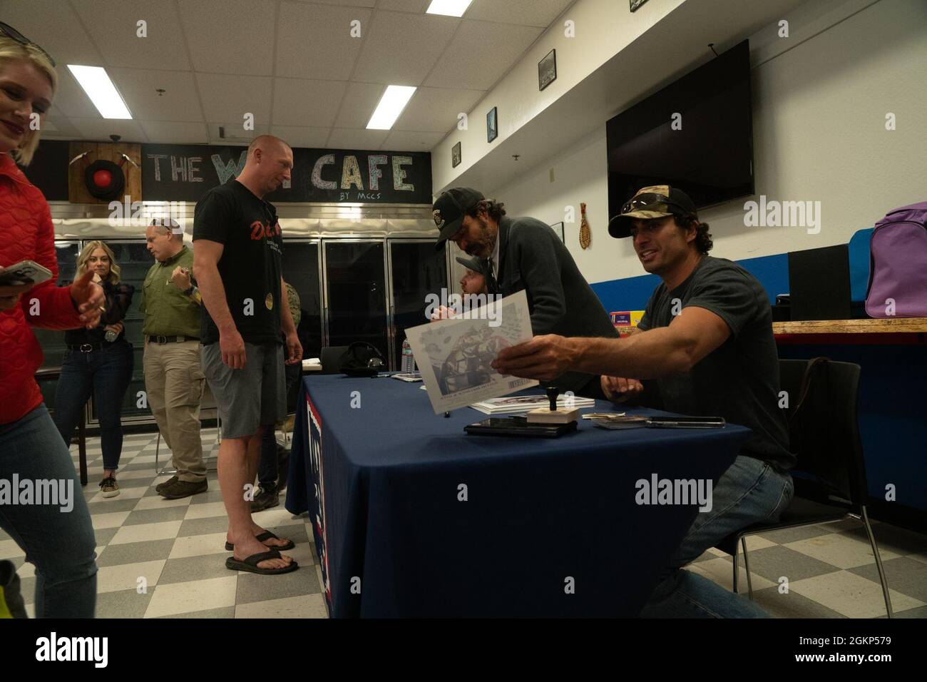 CBS’ Seal Team cast members sign autographs for U.S. Marines and their ...