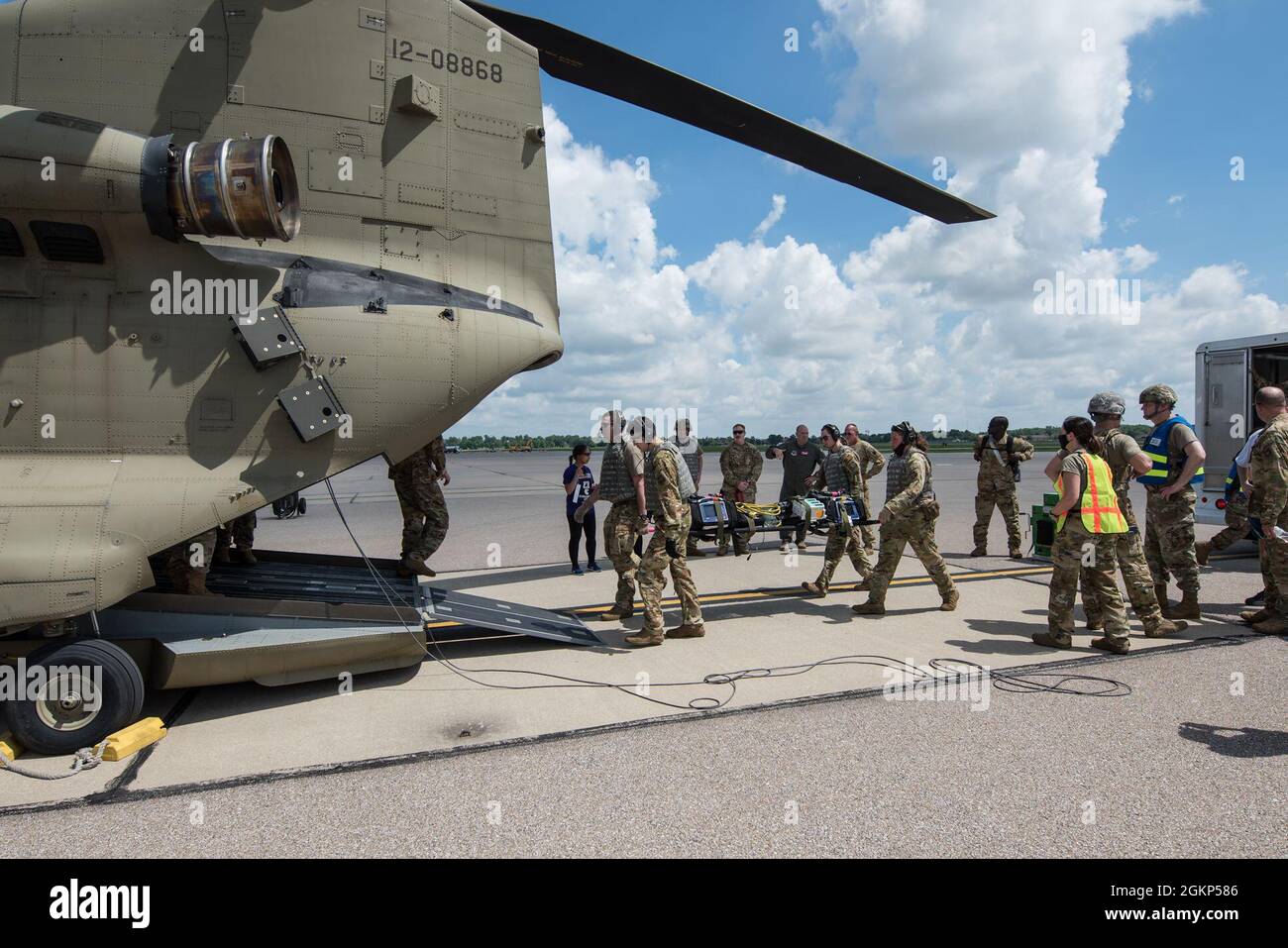 Airmen from the 375th Air Mobility Wing Aeromedical Evacuation Squadron ...