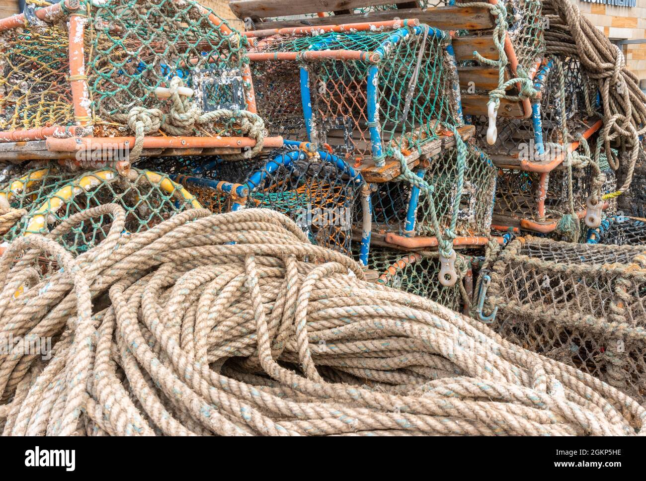 Old lobster pots hi-res stock photography and images - Alamy