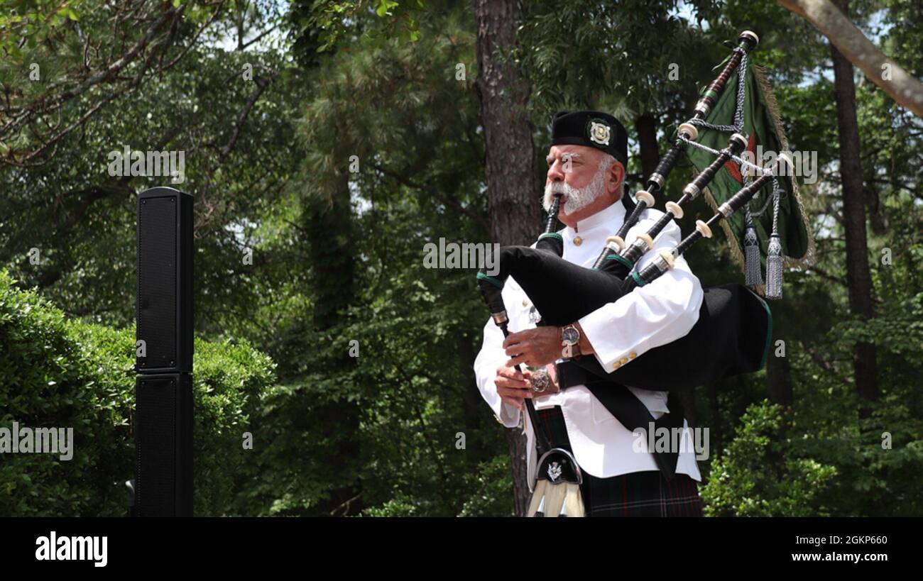 Douglas Elwell plays Scotland the Brave at the promotion ceremony of U ...