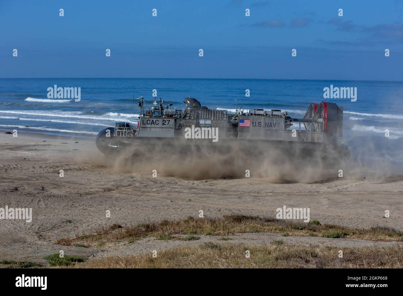 U.S. Navy Landing Craft, Air Cushion 27, belonging to Assault Craft ...