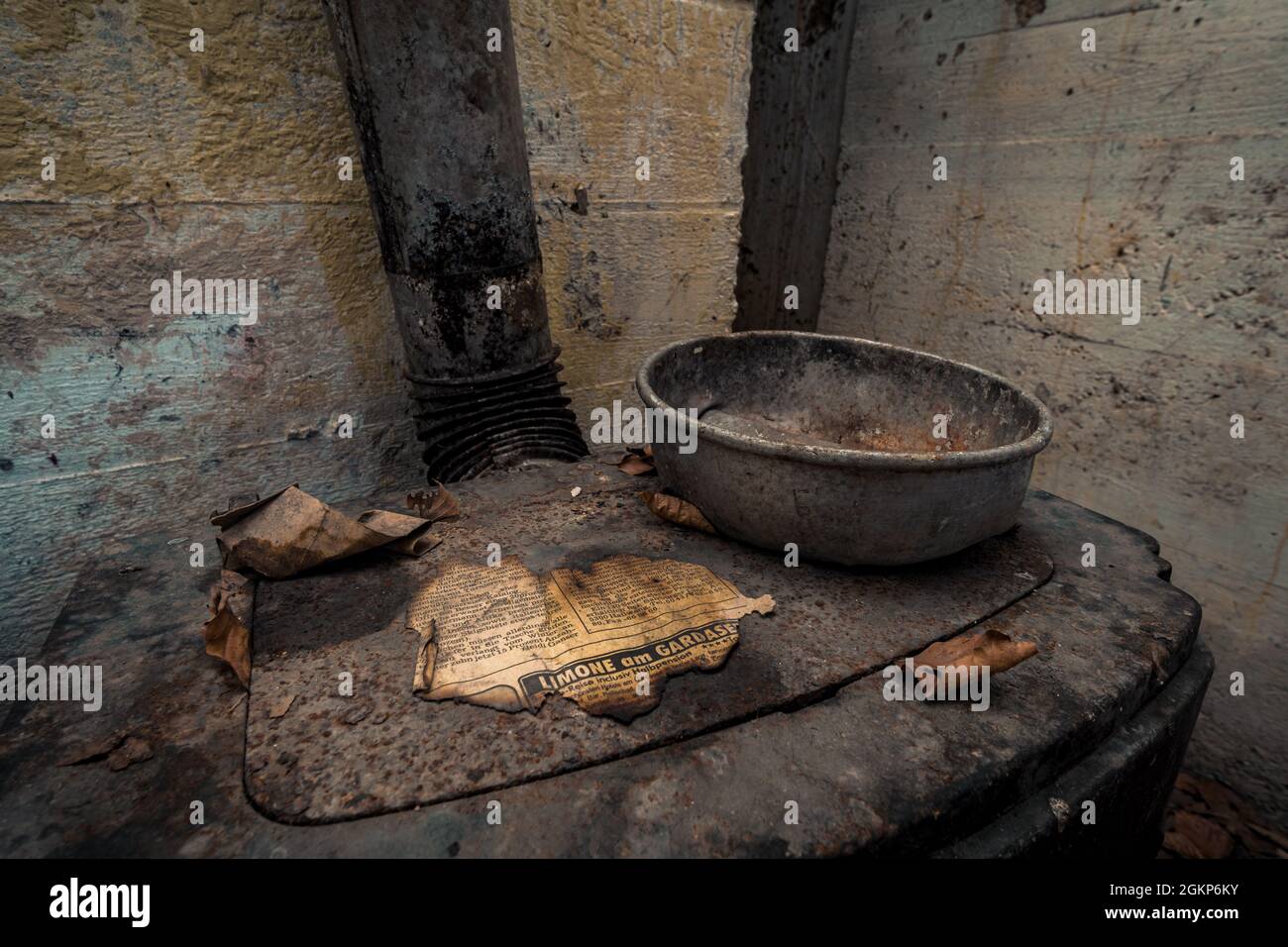 An old little bunker from the second world war near a factory in the ...