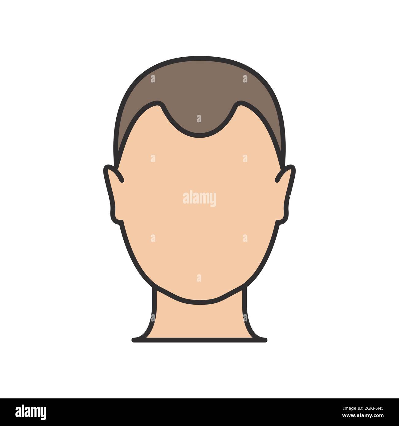 Hair loss man icon cartoon vector logo. Hair loss male scalp bald ...
