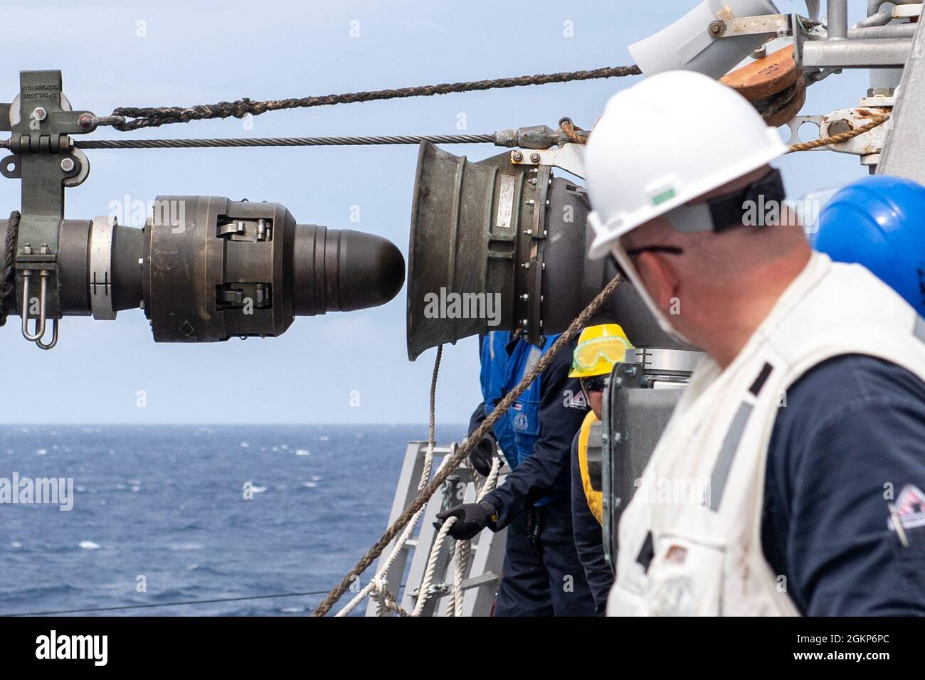 210611-N-WU807-1098 SOUTH CHINA SEA (June 11, 2021) Sailors observe the ...