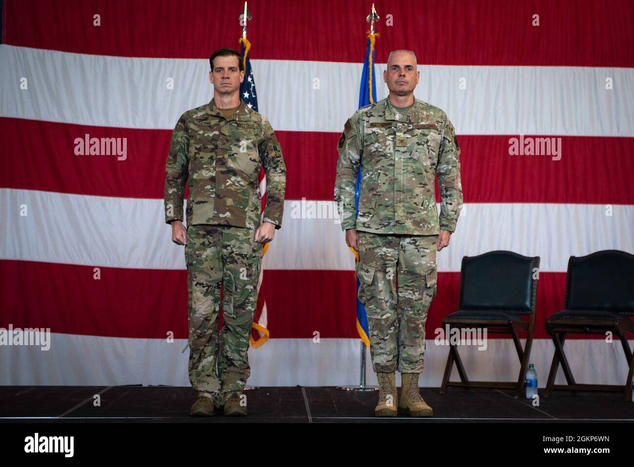 U.S. Air Force Col. Russell Cook, 23d Wing commander, left, and Col ...
