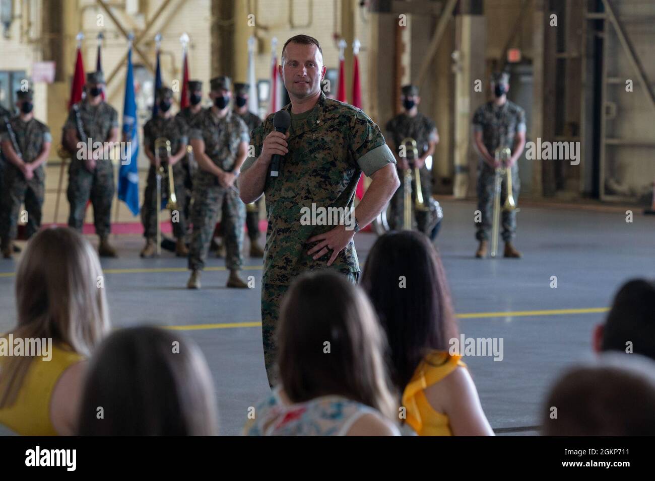 U.S. Marine Corps Lt. Col. Arthur Q. Bruggeman gives his remarks during ...