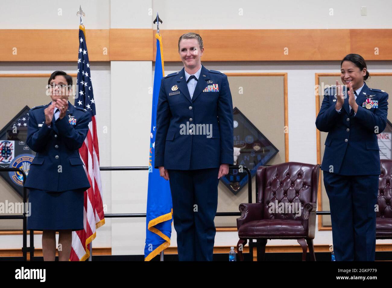 Col. Lisa Martinez, left, 341st Mission Support Group commander, and ...