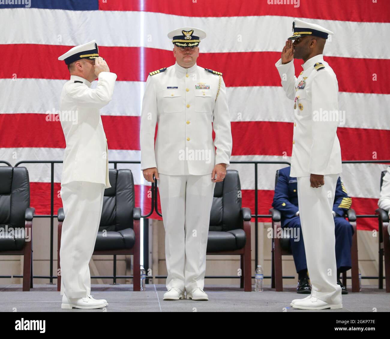 Coast Guard Eighth District Chief of Staff Capt. John Reed presides of ...