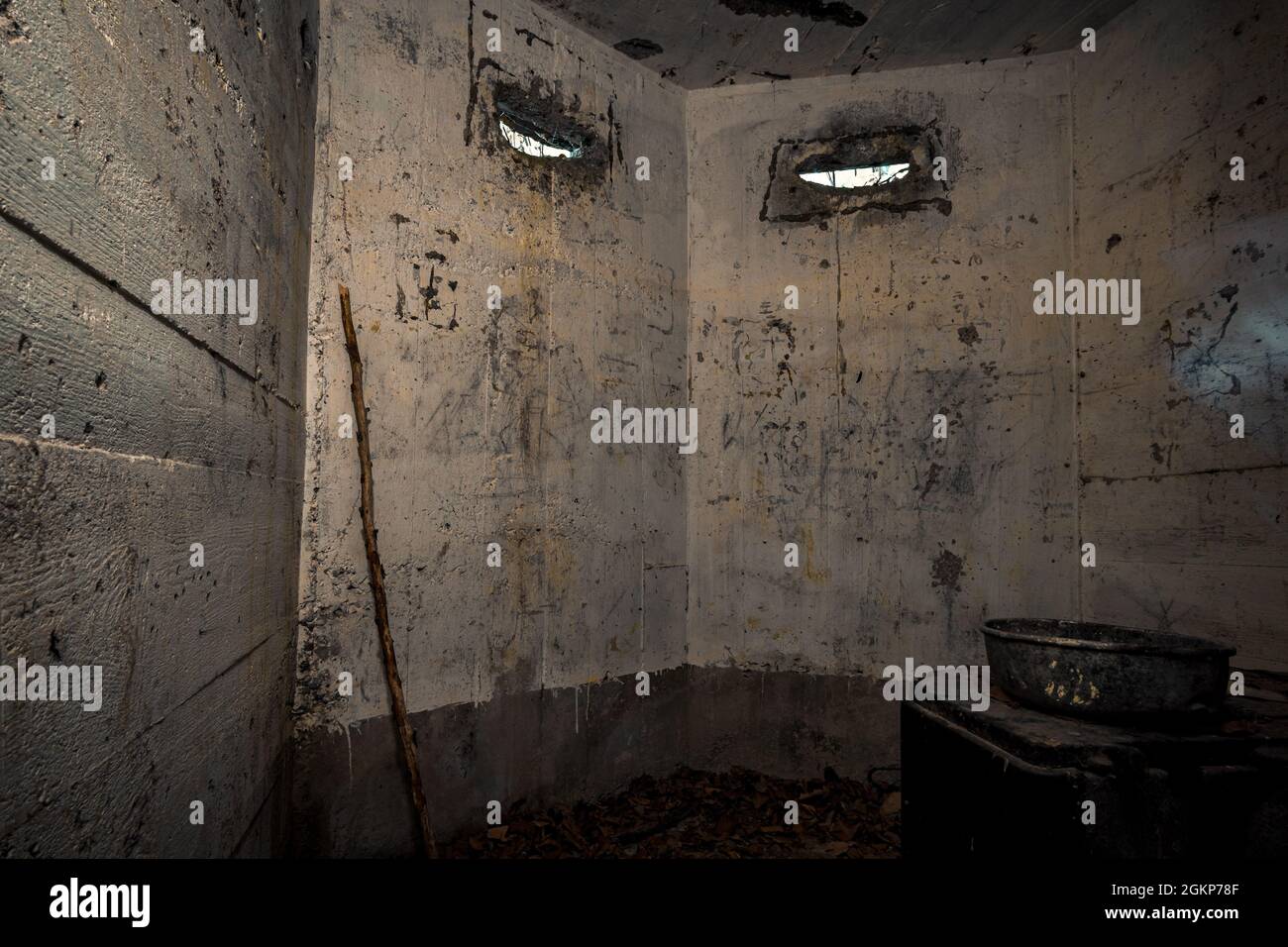An old little bunker from the second world war near a factory in the ...