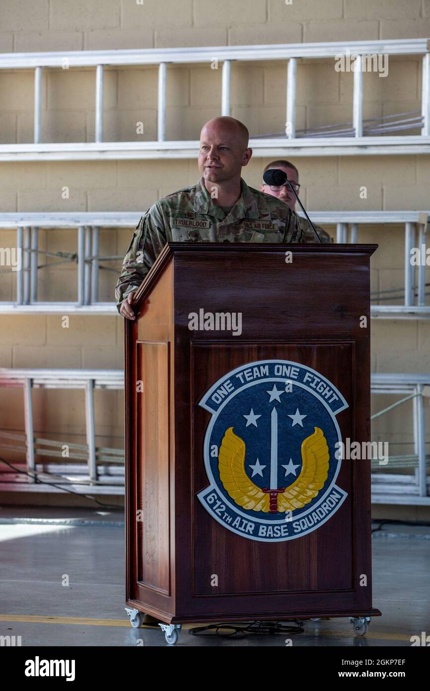 U.S. Air Force Lt. Col. Steven Trueblood, outgoing commander of the ...