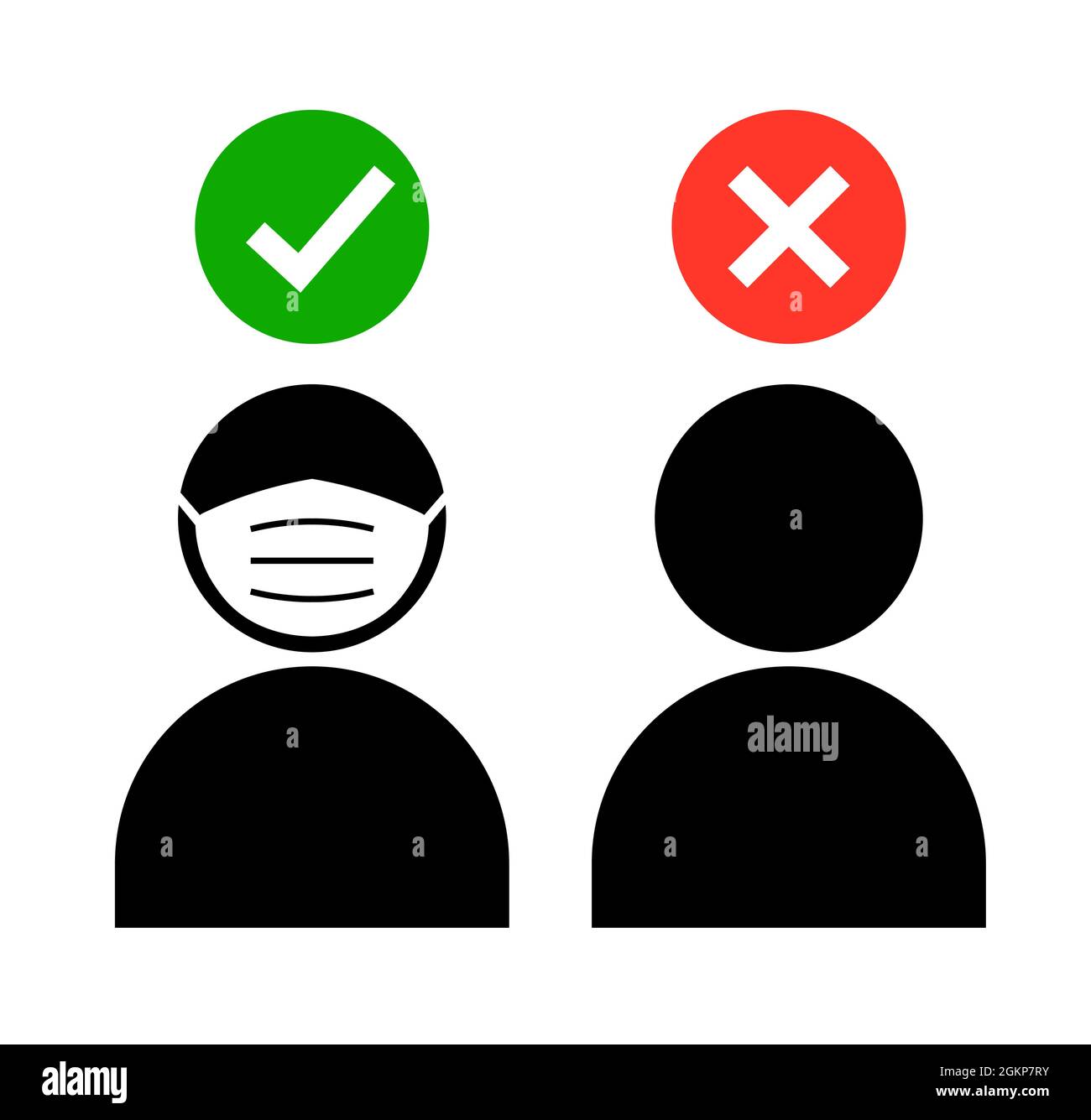 Mask required mouth cover facemask checkmark icon. Mas entry vector ...