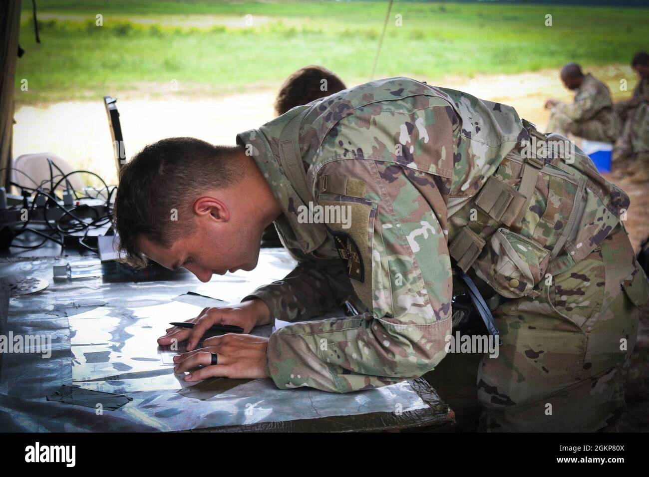 U.S. Army 1st Lt. Kiefer Norris, a Fire Directions Officer for Alpha ...