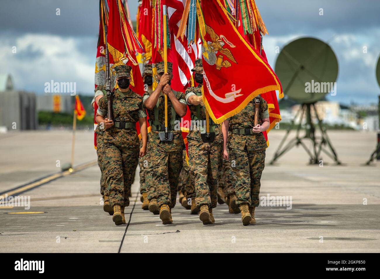 1st Marine Aircraft Wing (MAW) conduct eyes right during pass and ...