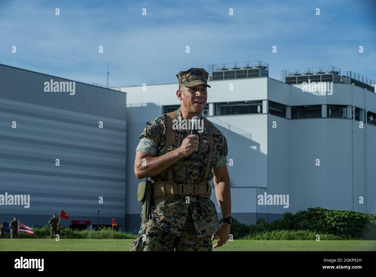 U.S. Marine Corps Col. Omar Randall, off-going commanding officer of ...