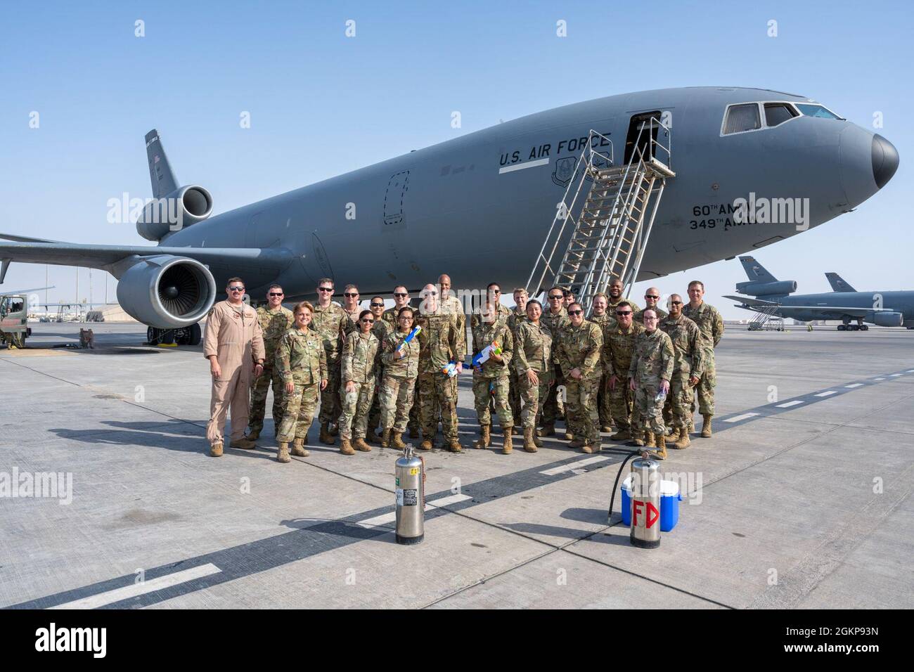 U.S. service members from Al Dhafra Air Base, United Arab Emirates ...