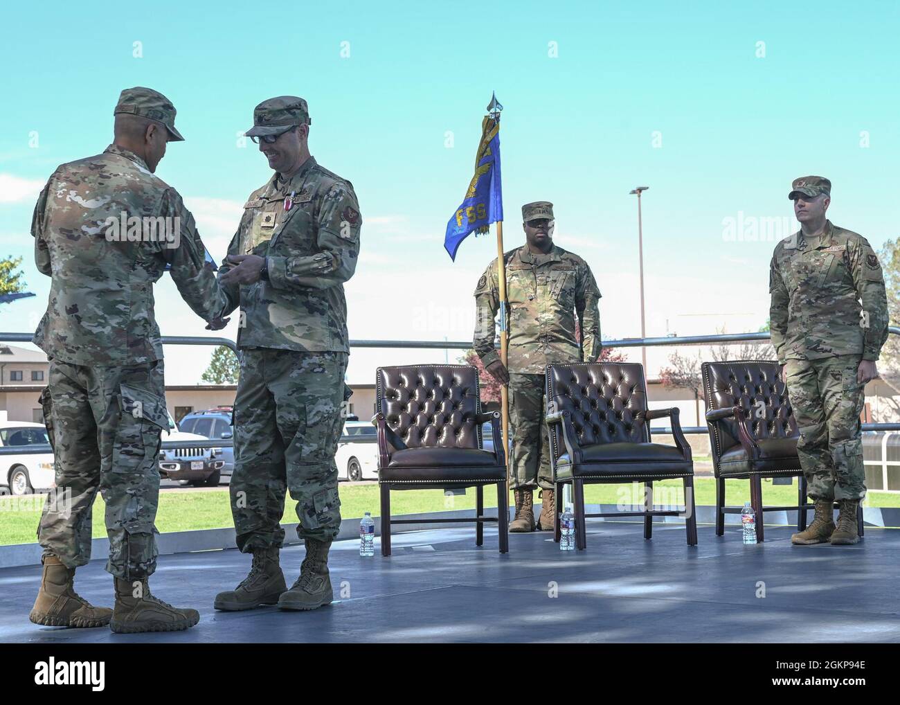 U.S Air Force Col. Juan Alvarez (left), 377th Mission Support Group ...